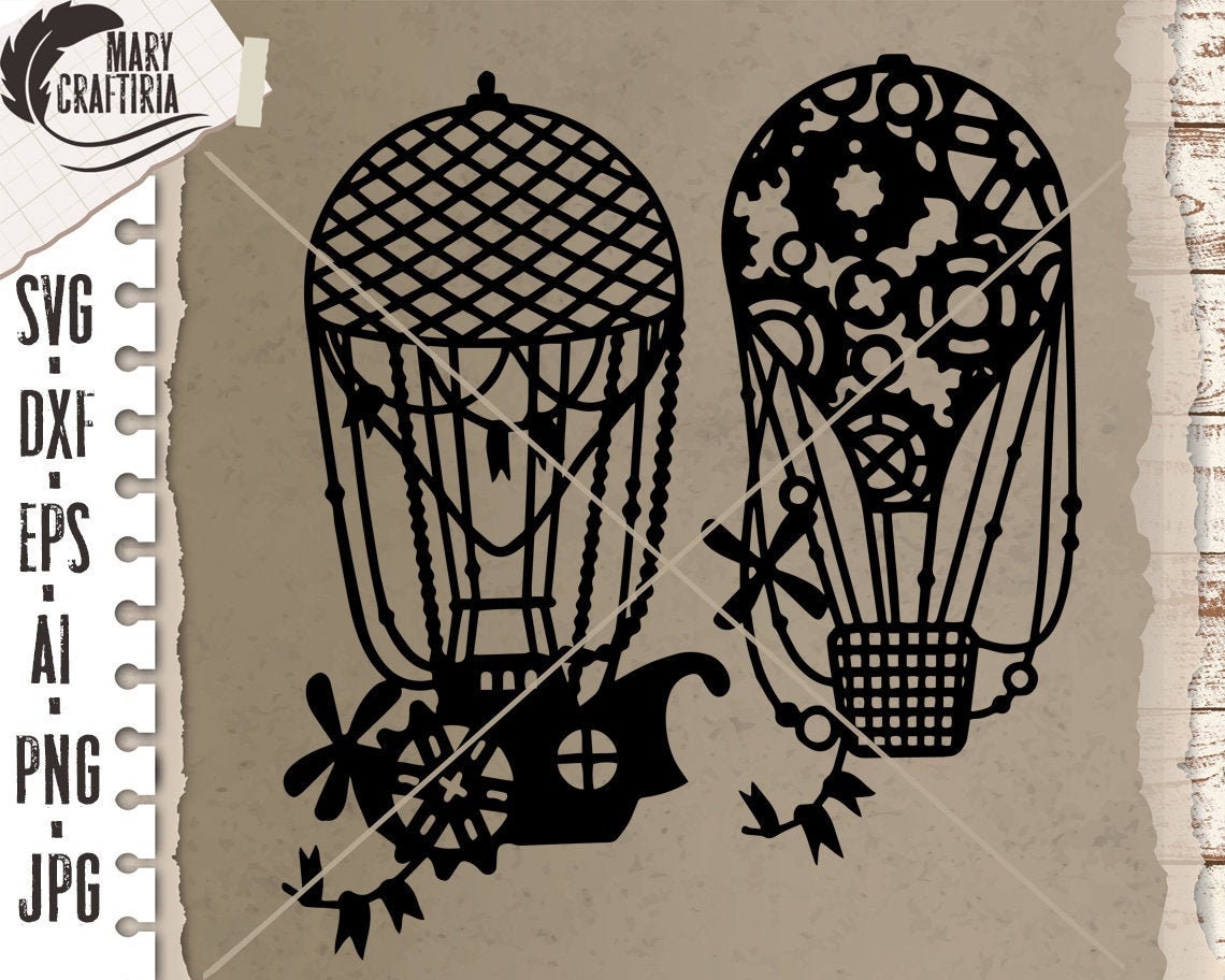 Hot air balloon svg dxf eps cut files svg svg Files for | Etsy