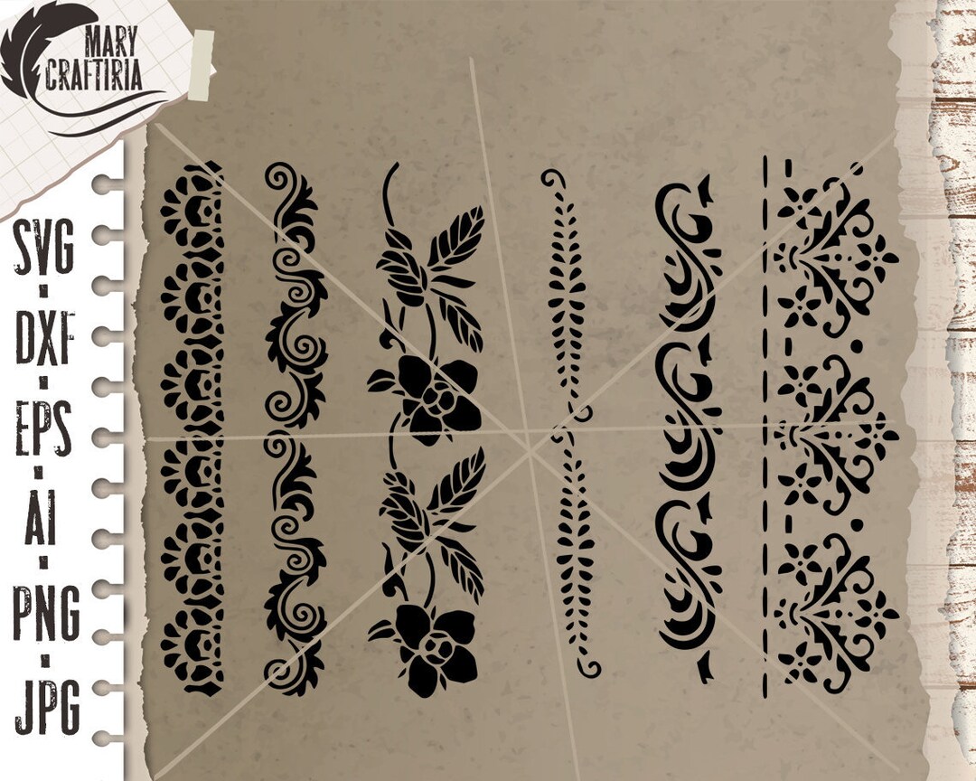 Stencil Border Svg, Stencil Cutting Files SVG, DXF, EPS, Laser Files ...