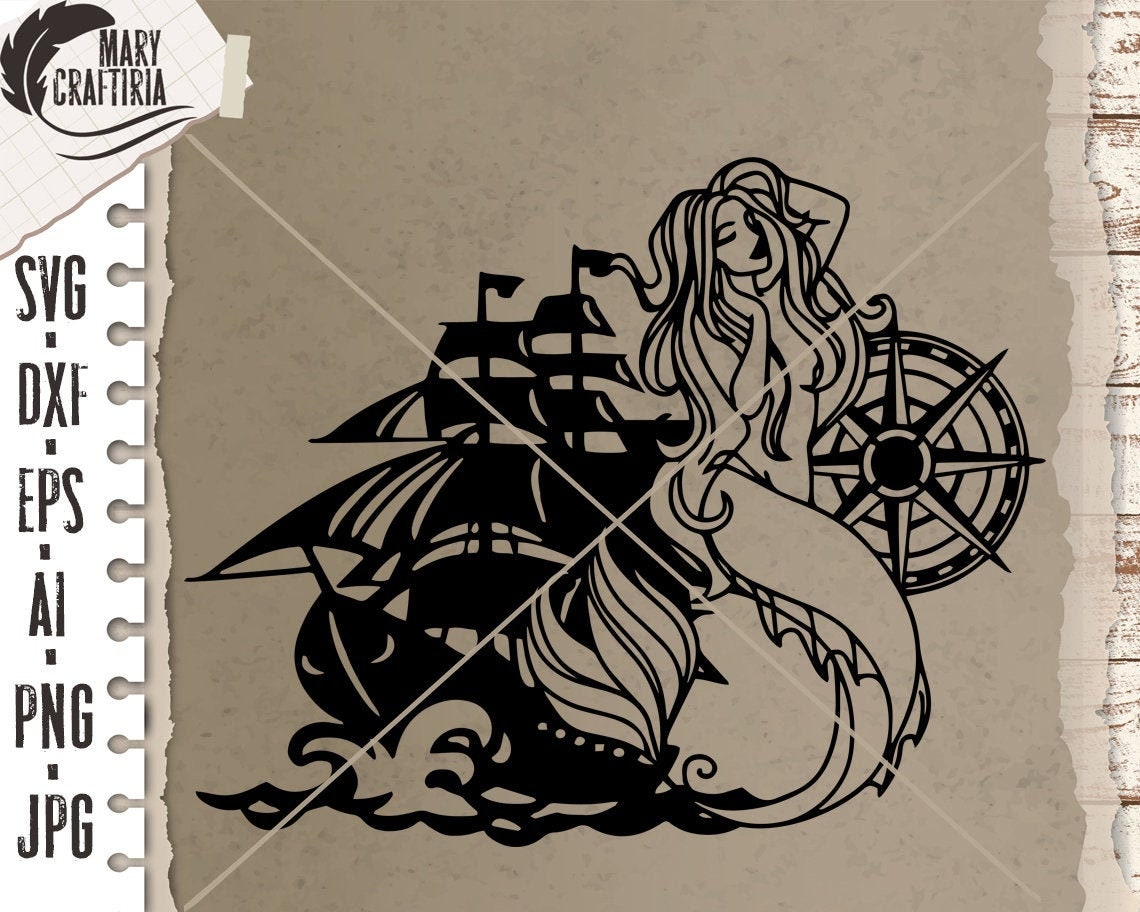 Sea Clipart Svg Mermaid Svg Ocean Svg Ship Svg Eps Dxf - Etsy