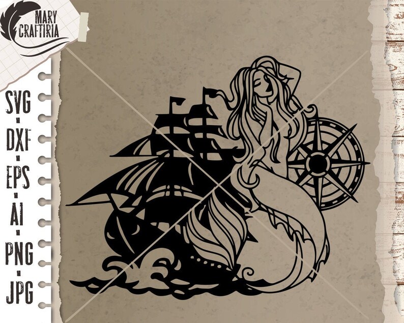 Sea Clipart Svg Mermaid Svg Ocean Svg Ship Svg Eps Dxf - Etsy