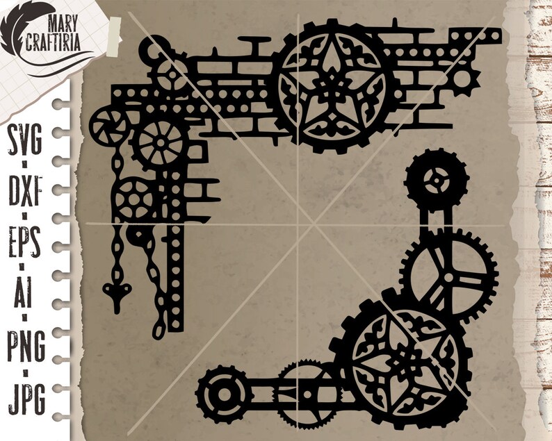 Corner Clipart Steampunk Svg Cutt Files Svg Dxf Eps Png - Etsy