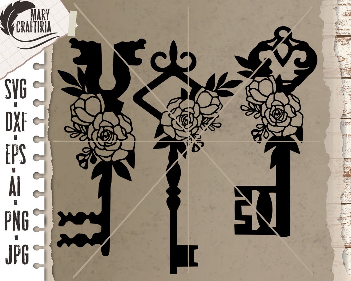 Keys cut files svg Magic keys svg dxf Key svg Files for | Etsy