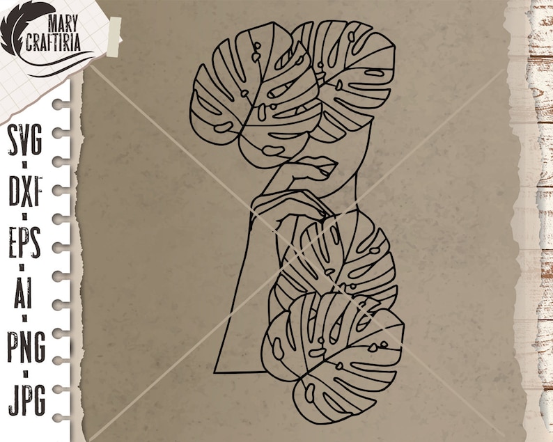 Monstera Clipart Svg Girl Svg Dxf Eps Png Cutt Files Svg - Etsy UK