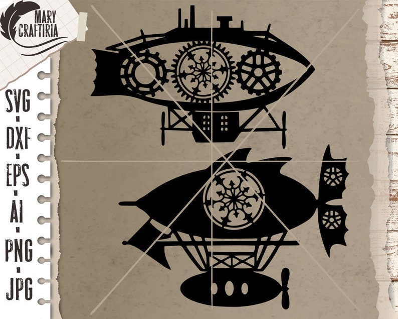 Airship Clipart Svg, Dxf, Eps, Cutt Files Svg, Dxf,png, Eps, Files for ...