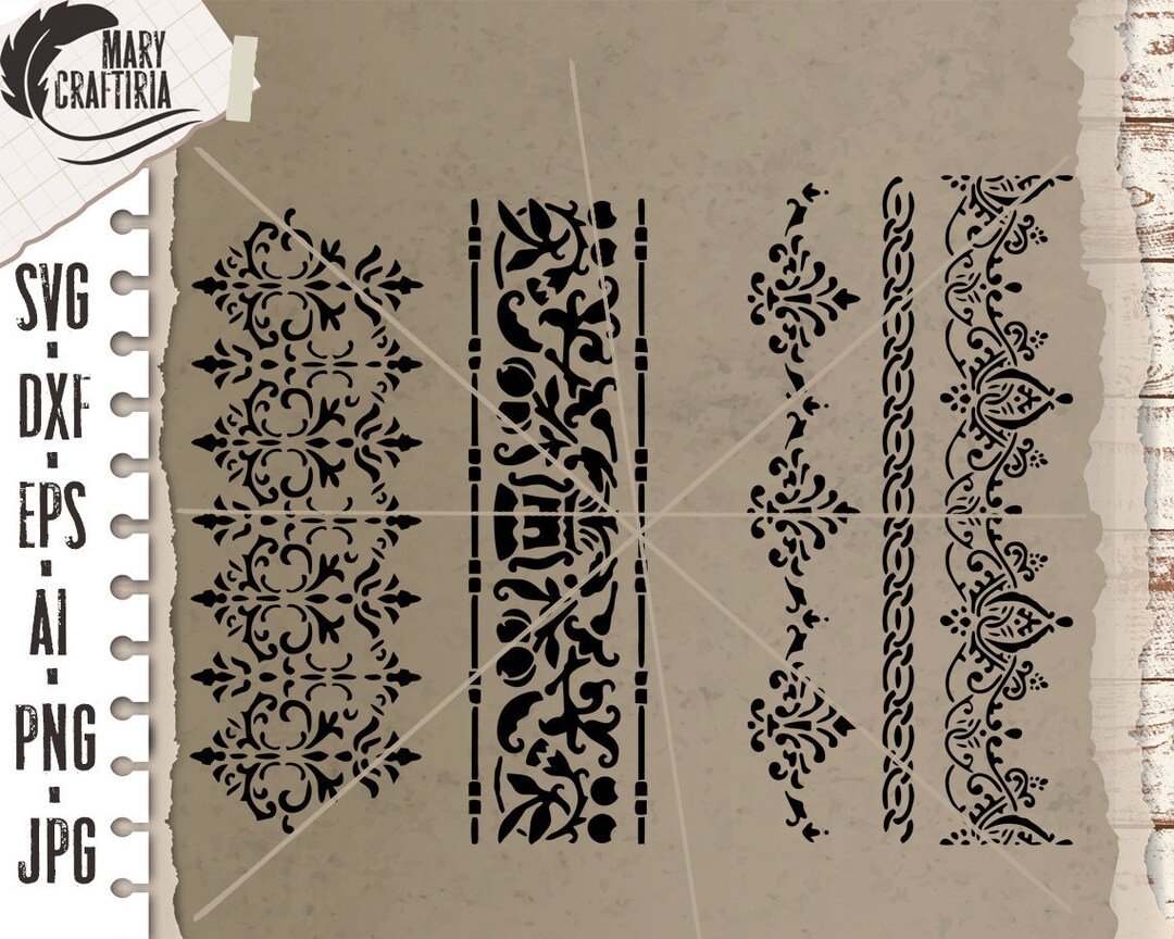 Stencil Border Svg, Stencil Cutting Files SVG, DXF, EPS, Laser Files ...