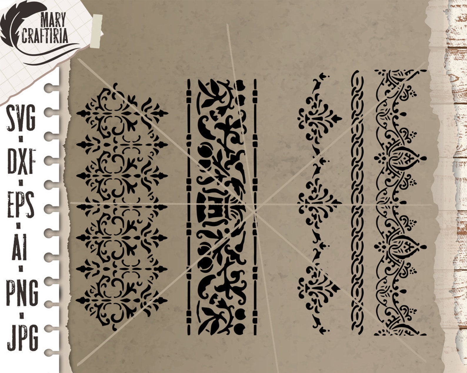 Stencil Border Svg, Stencil Cutting Files SVG, DXF, EPS, Laser Files ...