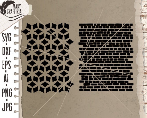 Stencil Bricks Svg Dxf Stencils Background Svg Files for | Etsy