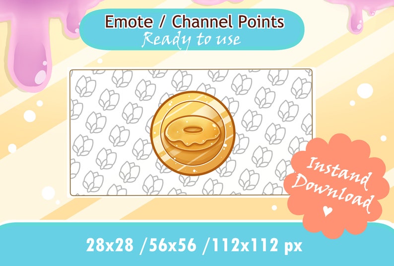 Donut Channel Point / Emote (gold) - Etsy