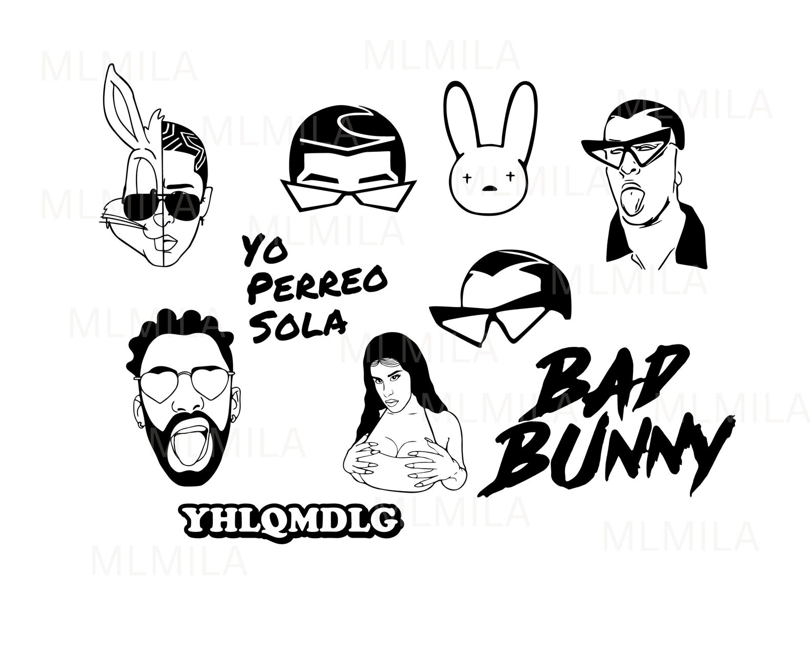 BAD BUNNY SVG - Etsy