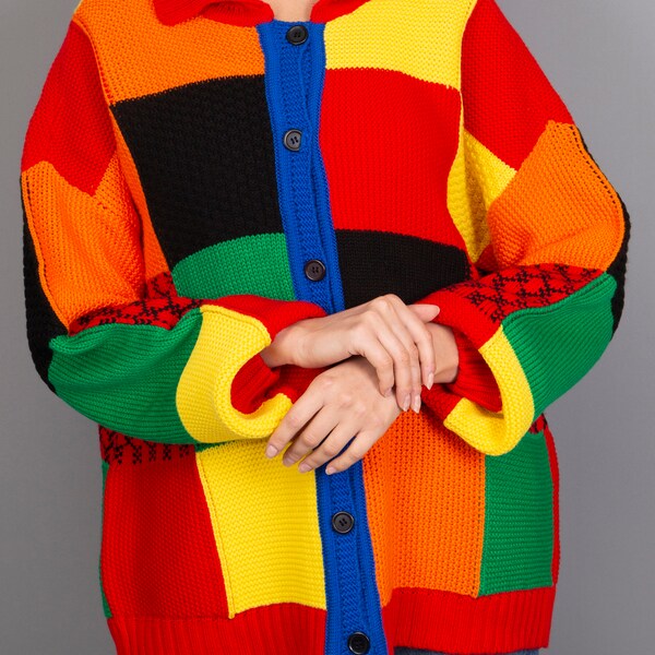 Colorful Cardigan - Etsy