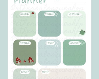 Chibi Frog Weekly Planner Printable Files Svg Jpg Pdf - Etsy