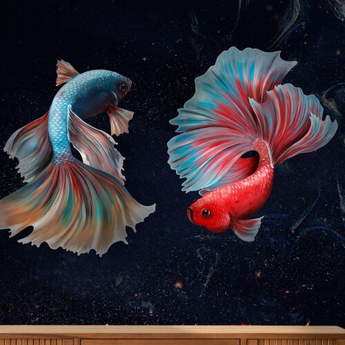 Fish Wallpaper Peel and Stick Vintage Fish Wall Mural - Etsy