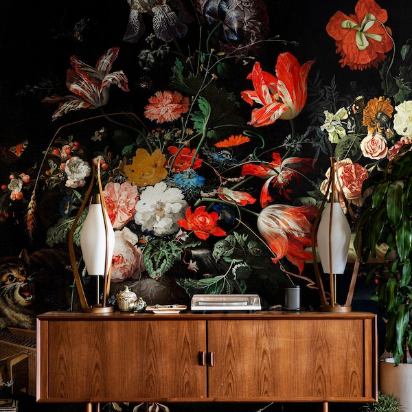 Dutch Floral Wallpaper - Etsy