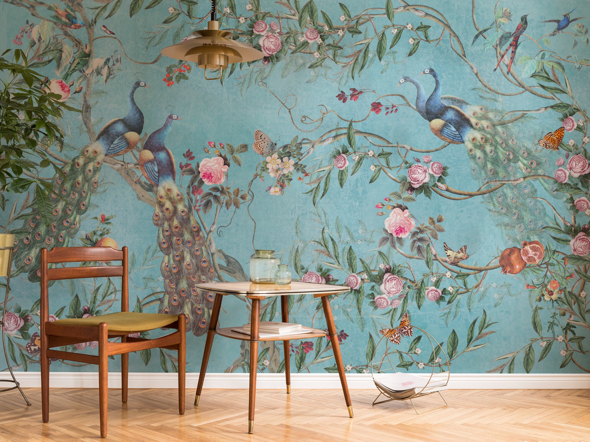 Chinoiserie Walpaper, Removable Wallpaper, Peel and Stick Wallpaper ...