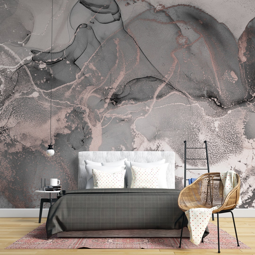 Soft Gray Marble Wallpaper | Peel and Stick | Marble Look Wall Mural - Etsy