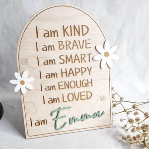 Kids Room Positivity Sign Positive Affirmation Wooden Sign Daily ...
