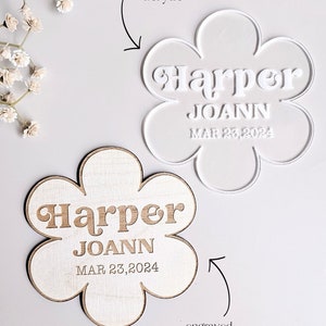 New Baby Name Sign Hospital Baby Announcement Sign for Baby Girl Name ...