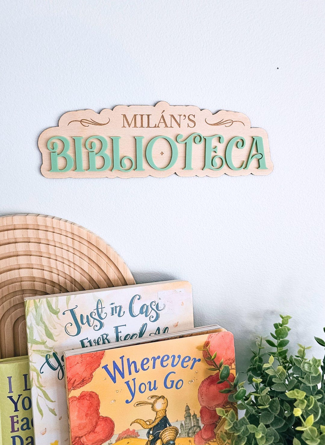 Toddler Boy Reading Nook Sign Spanish Biblioteca Sign Kids Room Decor ...