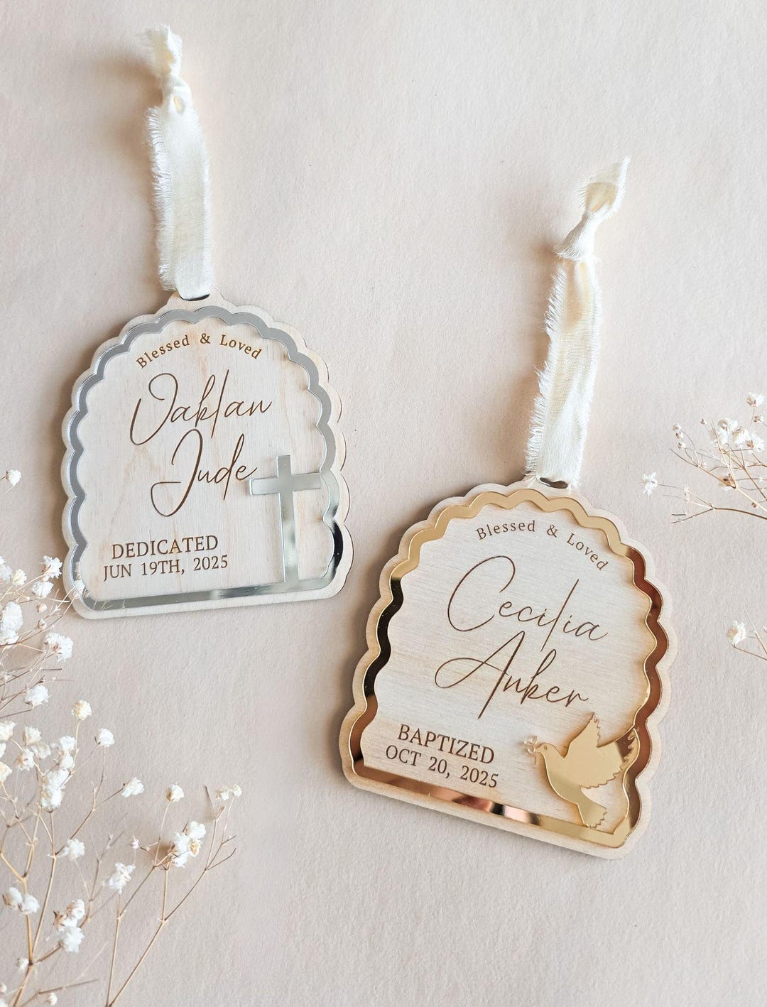 Custom Baptism Ornament for Baby Christening Keepsake Gift to Godson ...