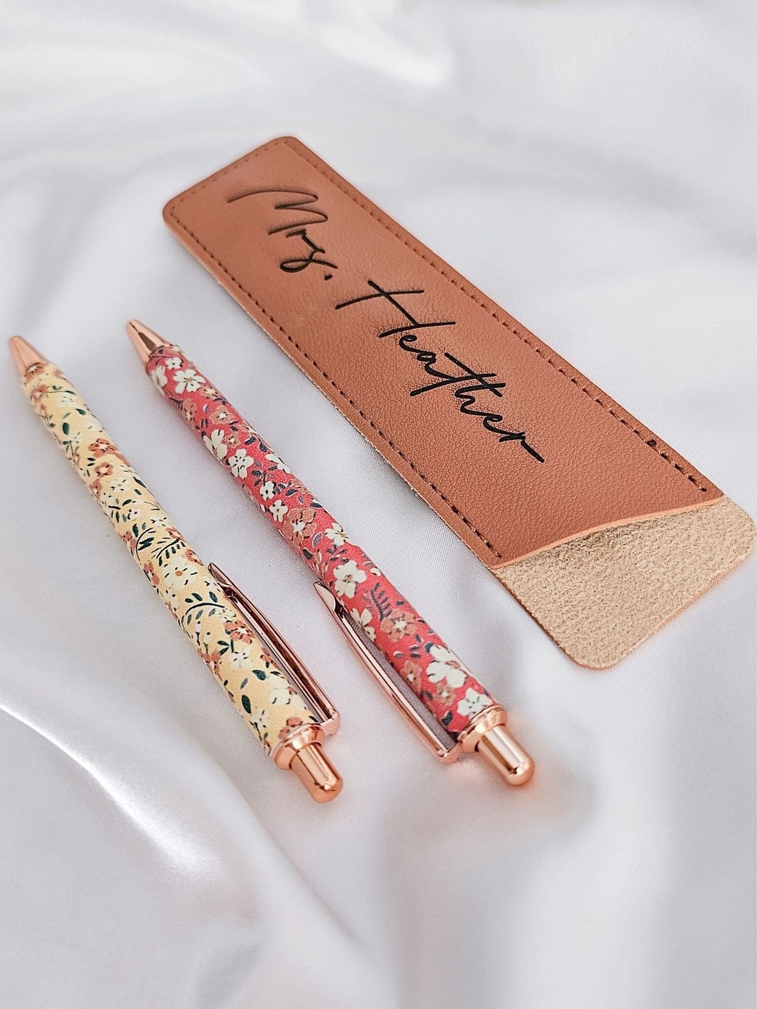 Teacher Pen Holder Leather Pen Sleeve for Teacher Appreciation Gift ...