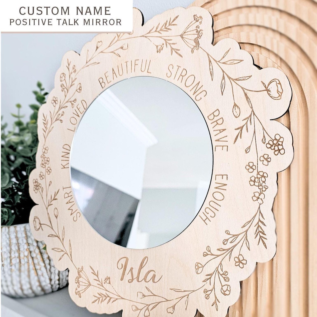 Positive Self Talk for Teen Room Custom Name Mirror Affirmation Hanging ...