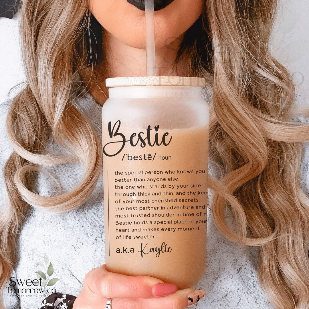 Bestie Glass Cup Personalized With Name Best Friend Gift Idea Friend's ...