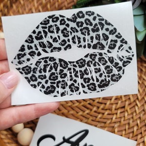 Snow Leopard Car Decal Lips Cheetah Print Car Decal Cheetah Lips Decal ...