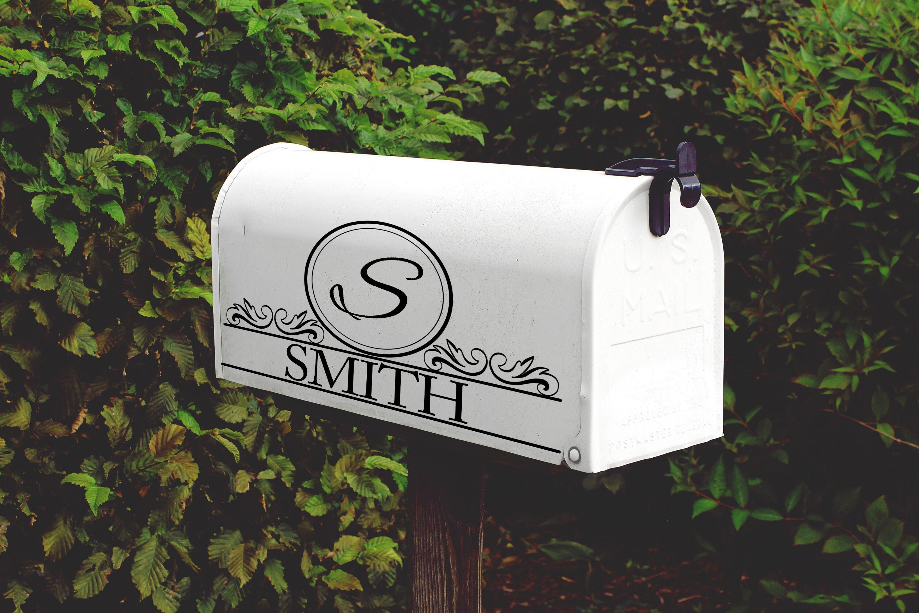 Custom Mail Box Sign Front Door Family Name Monogram | Etsy