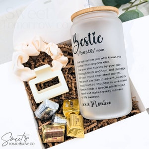 Bestie Gift Box Best Friend Birthday Gift Personalized With Name Glass ...