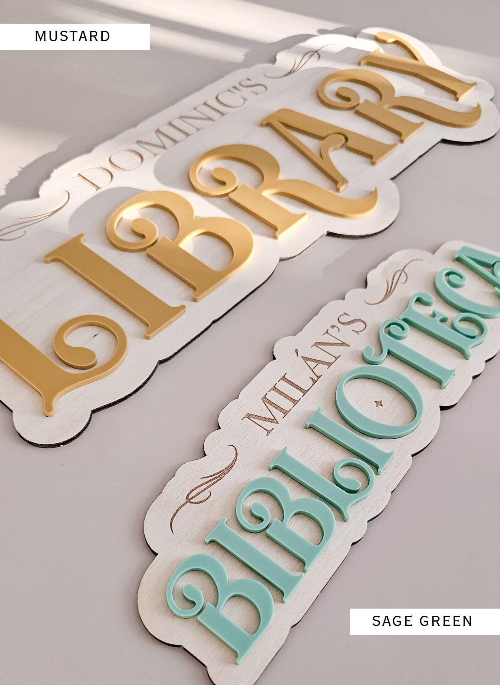 Library Custom Sign for Baby Room Reading Corner Decor Name Library ...