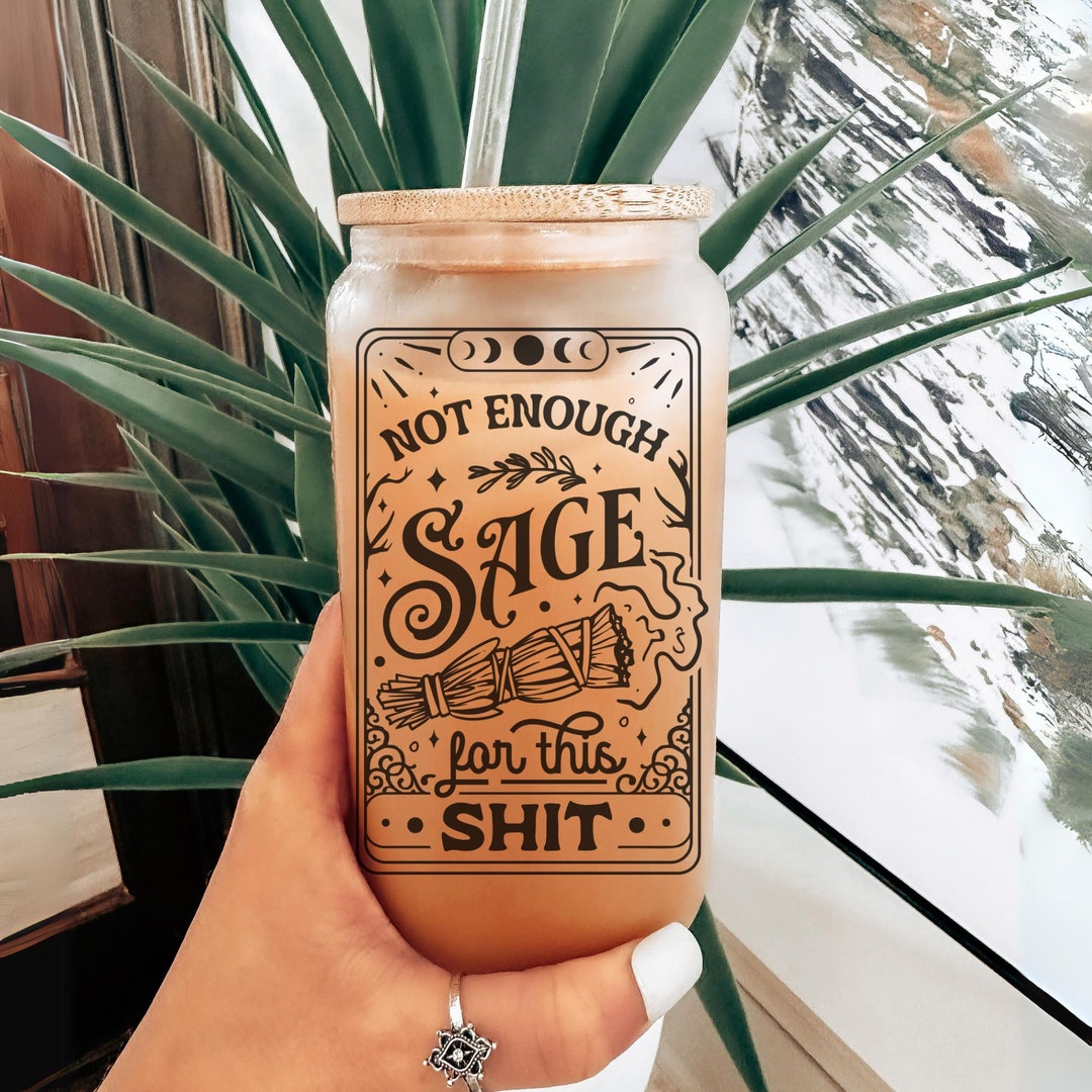 Funny Spiritual Glass Cup Sage Chakra Gift Sarcastic Gift Celestial ...