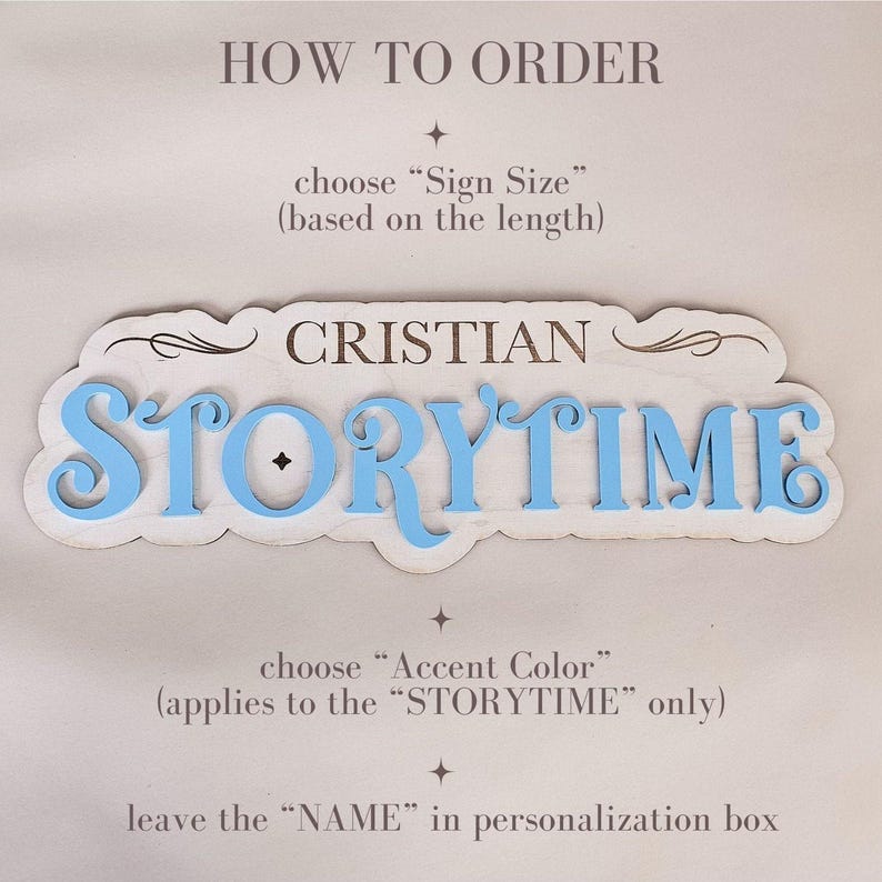 Storytime Sign for Kids Room Reading Wooden Sign for Toddler Boy Room ...