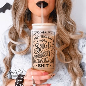 Funny Spiritual Glass Cup Sage Chakra Gift Sarcastic Gift Celestial ...