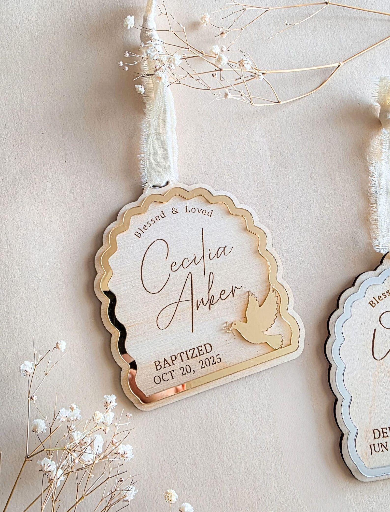 Custom Baptism Ornament for Baby Christening Keepsake Gift to Godson ...