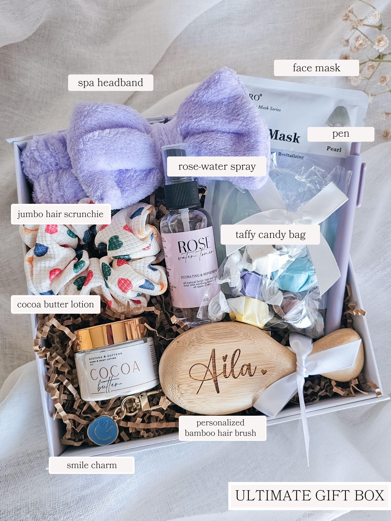 Personalized Tween Self-care Gift Set Custom Engraved Name Bamboo ...