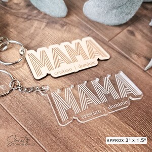 Retro Mama Keychain With Kids Names Personalized Mother's Day Gift ...