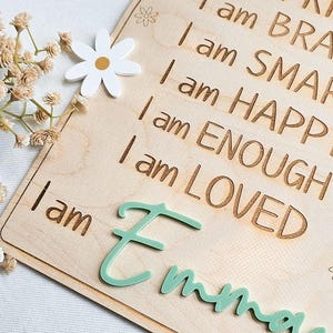 Kids Room Positivity Sign Positive Affirmation Wooden Sign Daily ...