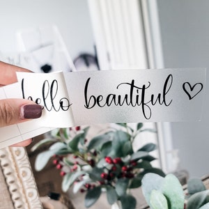 Hello Beautiful Mirror Decal Heart Sticker for Her Self Love Mirror ...