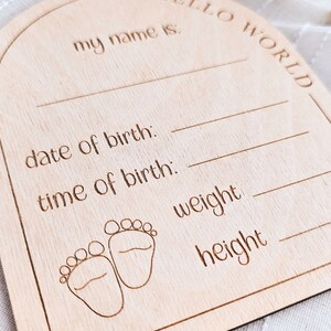 Hello World Wooden Baby Stats Sign for Hospital Birth Announcement New ...