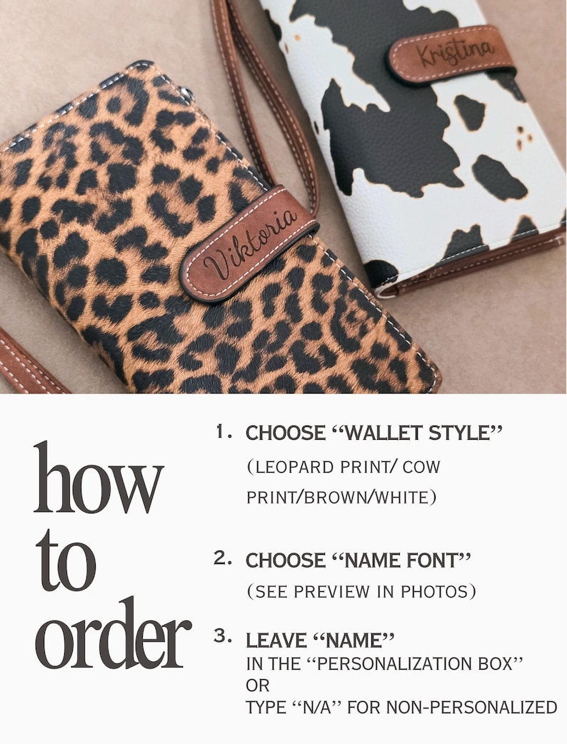 Personalized Women's Wallet With Name Custom PU Leather RFID Blocking ...