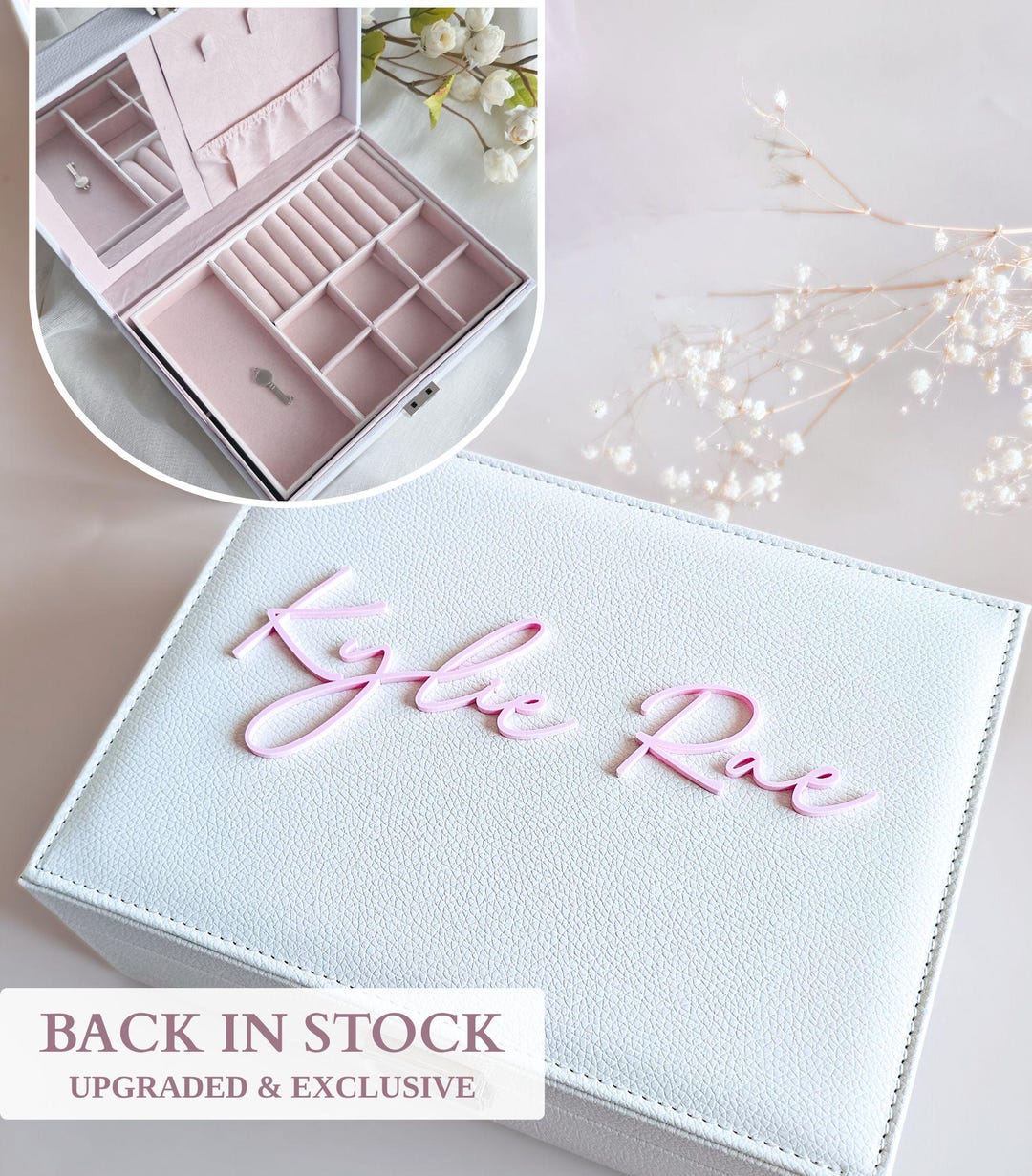Girl Jewelry Box Customize Name Leather Jewelry Case Birthday Gift ...