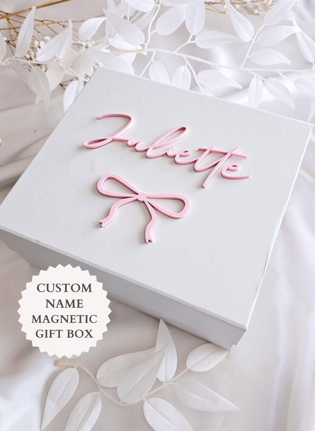Personalized Baby Memory Box With Name Baby Keepsake Box Magnetic Gift Box Custom Newborn Girl ...