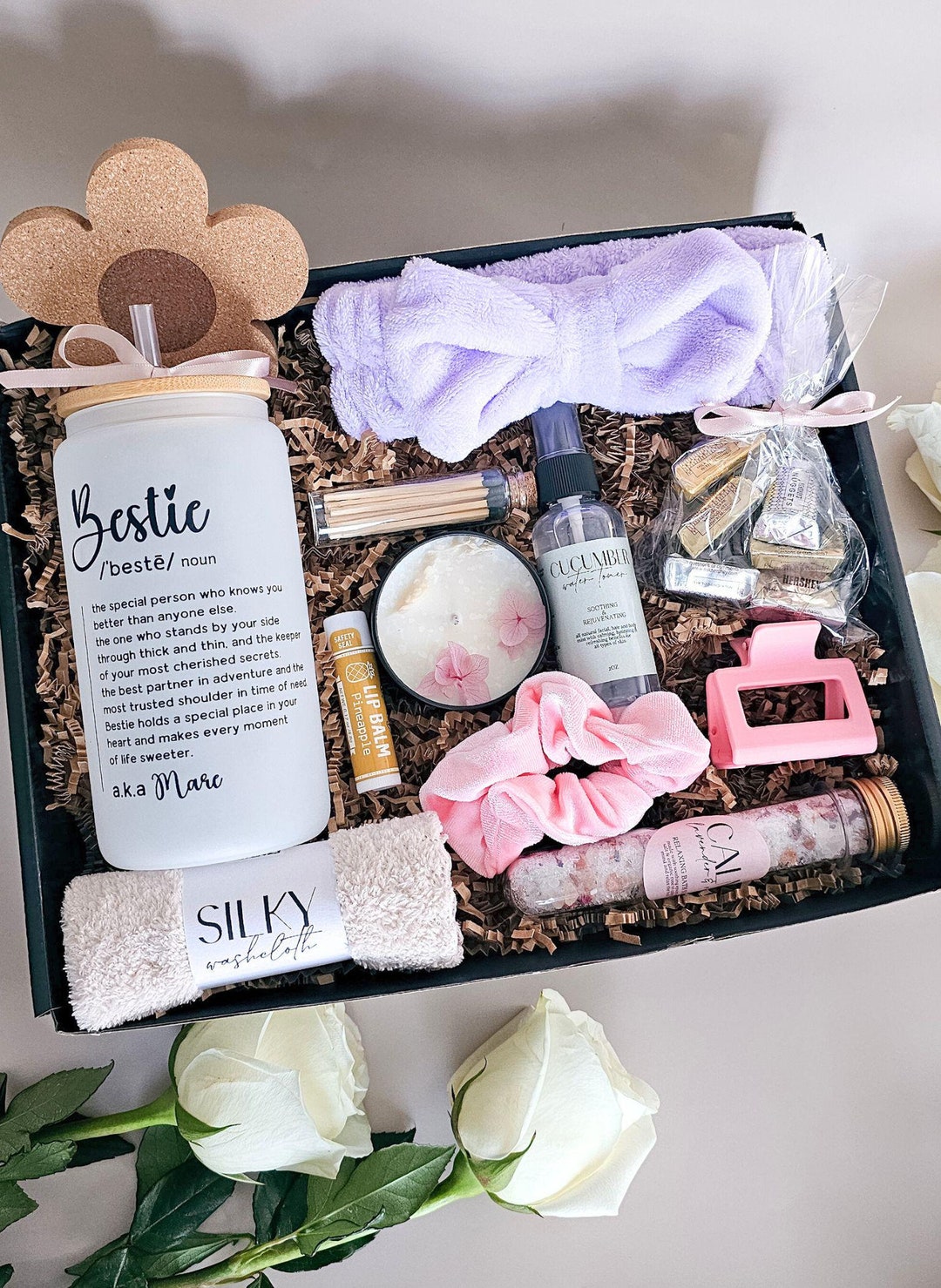 Best Friend Birthday Gift Box Custom Bestie Glass With Name Coffee Cup ...