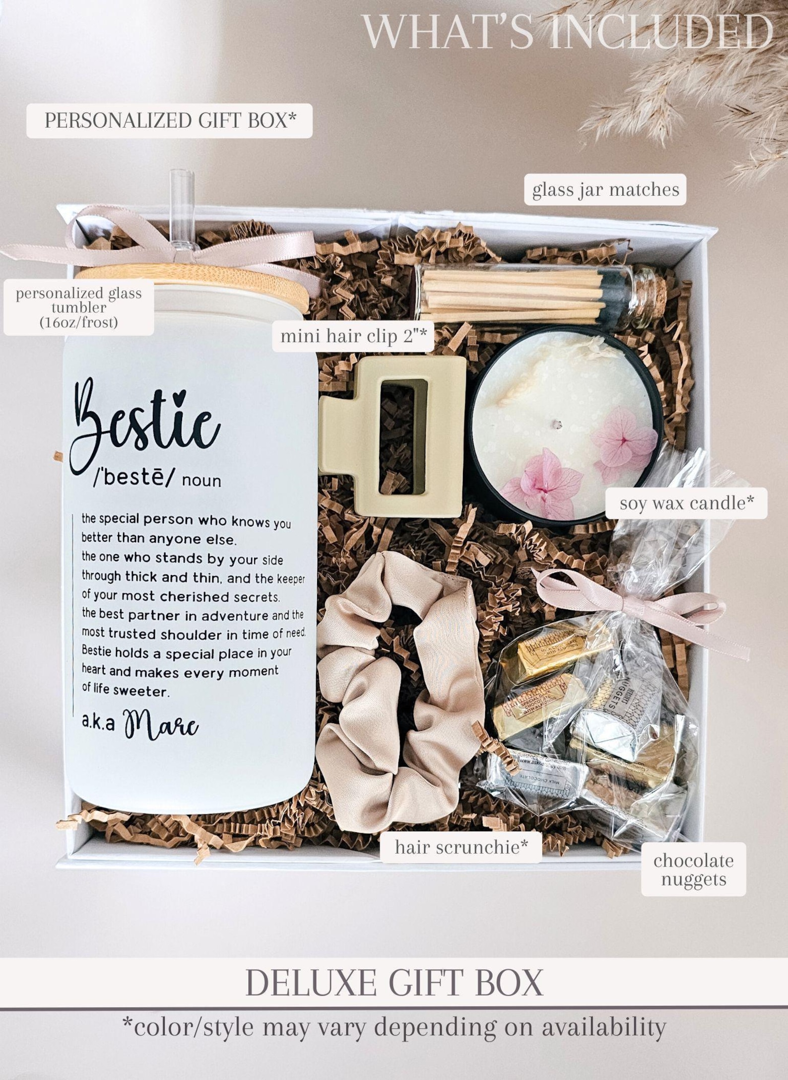 Best Friend Birthday Gift Box Custom Bestie Glass With Name Coffee Cup ...