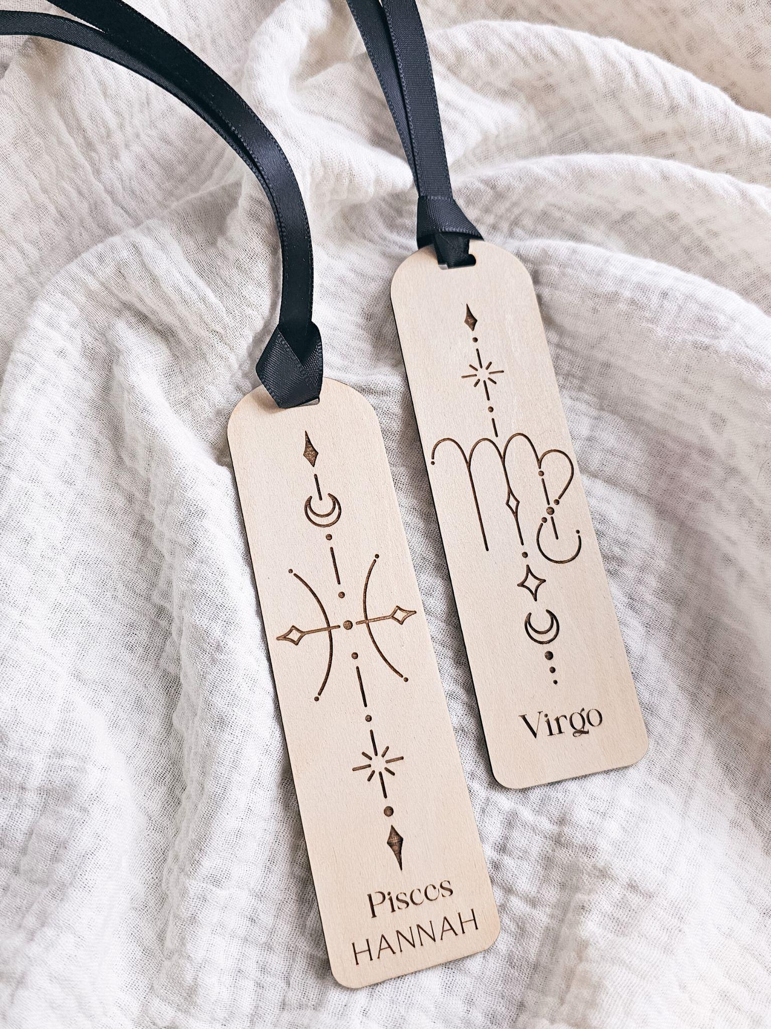 Personalized Zodiac Bookmarks Zodiac Gifts Book Lovers Astrology Gift ...