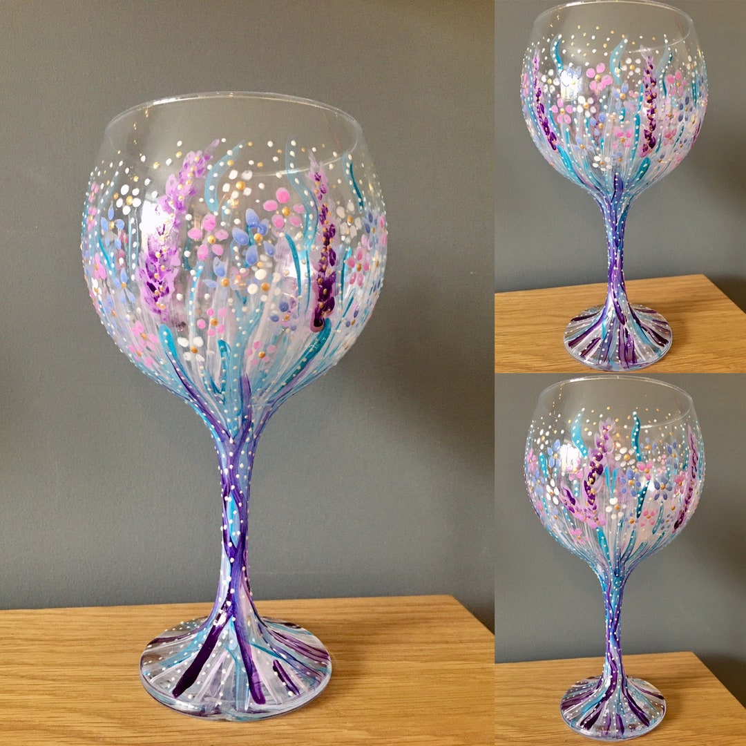 Dreamy Meadow. Beautiful Hand Painted Gin Balloon. Quirky and - Etsy