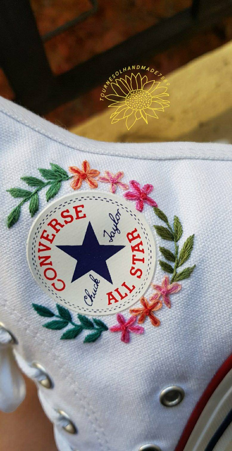 Embroidered Converse/ Converse Custom / Wedding Converse / - Etsy