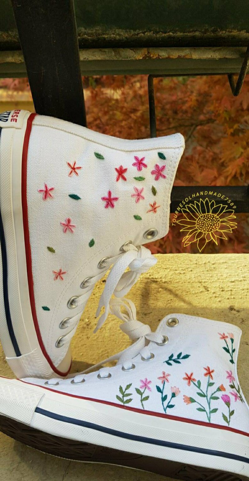 Embroidered Converse/ Converse Custom / Wedding Converse / - Etsy