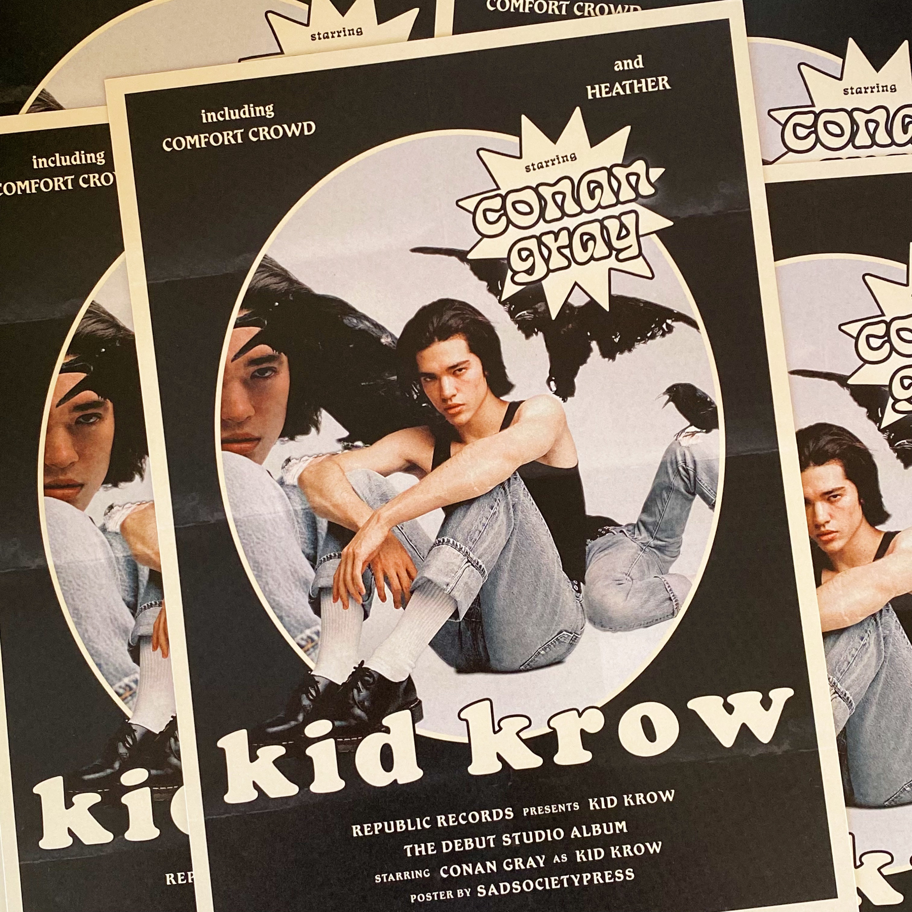 Conan Gray Kid Krow, Retro Movie Poster A4 Print Designed & Sold By Linda