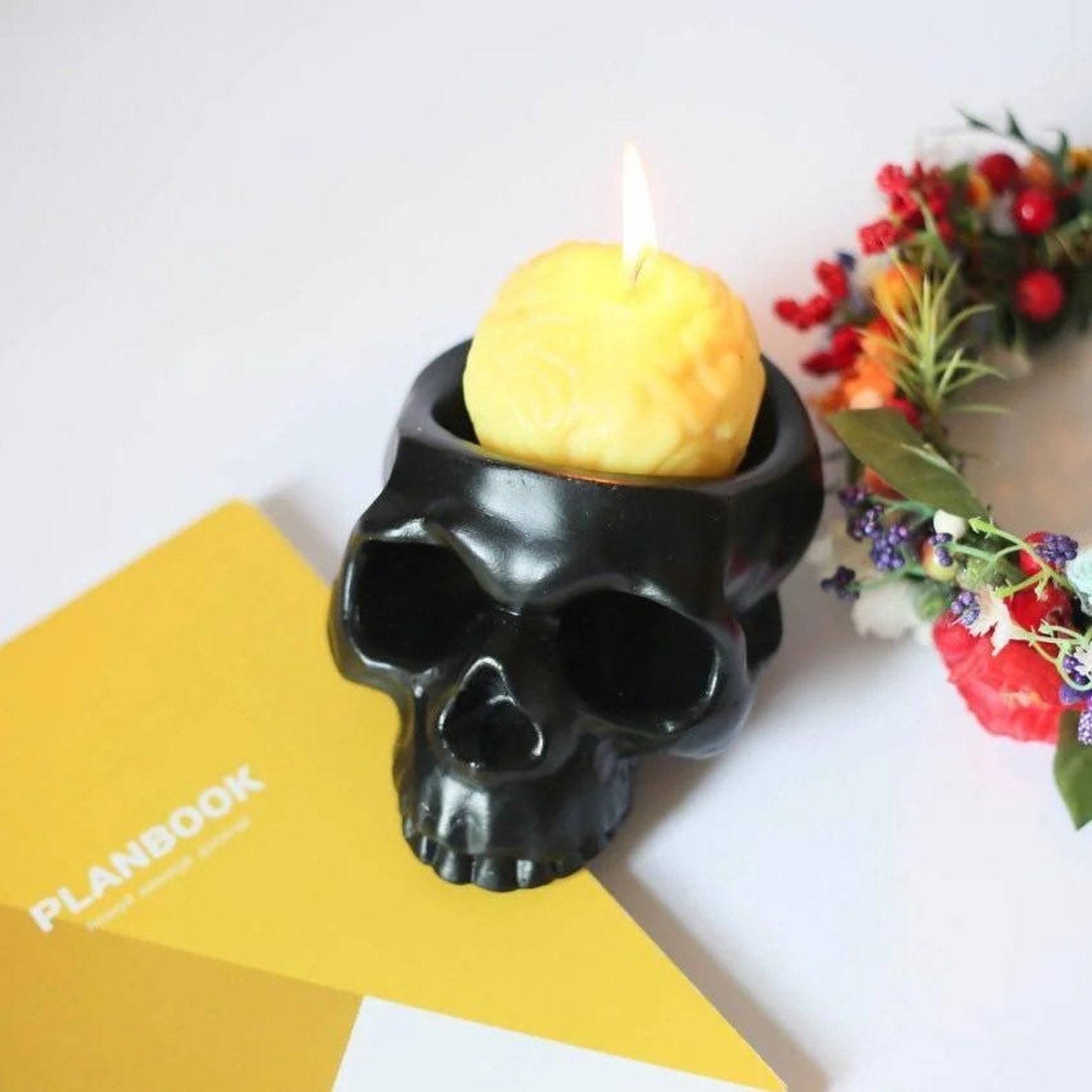 Human Brain Candle in Skull Candle Holder, Color Brain Candles - Etsy